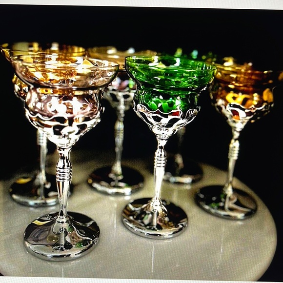 Farberware | Other | Cambridge Farber Bros Krome Kraft Cordial Glasses ...